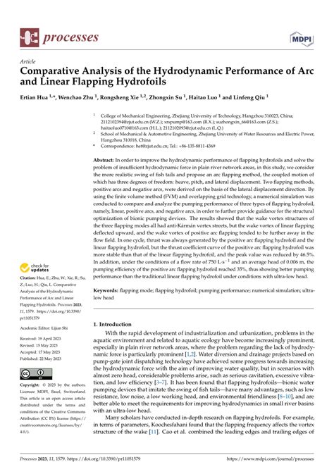 Pdf Comparative Analysis Of The Hydrodynamic Performance Of Arc And