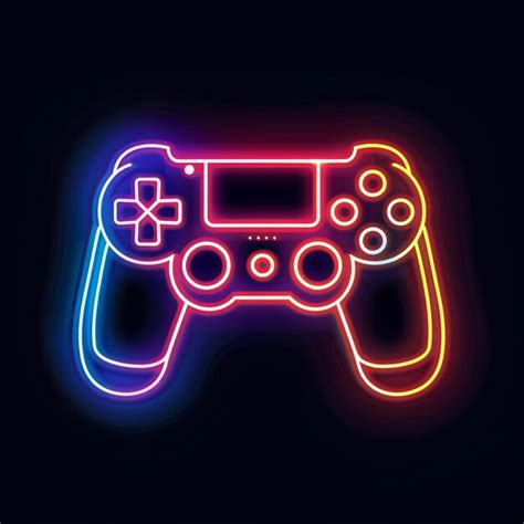 Neon Game Controller Premium Ai Generated Image