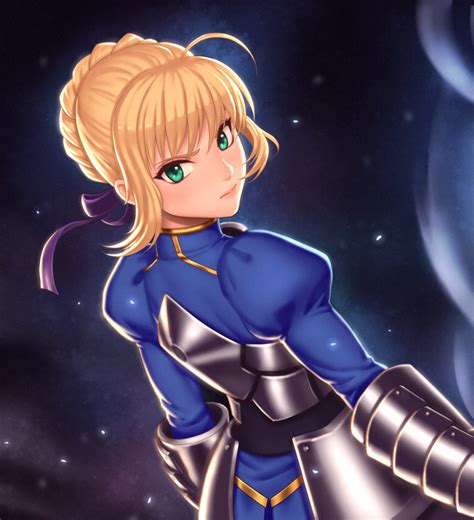 Safebooru 1girl Ahoge Armor Armored Dress Blonde Hair Dress Fatestay Night Fate Series