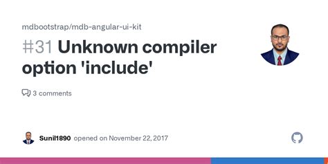 Unknown Compiler Option Include · Issue 31 · Mdbootstrapmdb Angular Ui Kit · Github