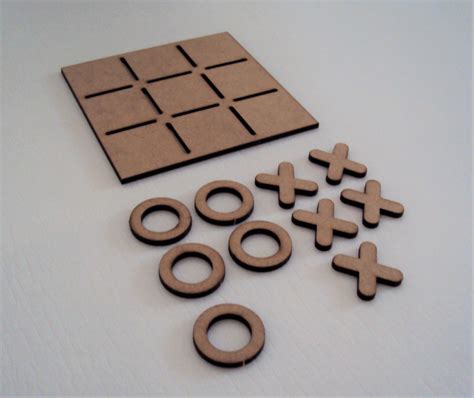Jogo Da Velha Em Mdf Jogo De Tabuleiro 10cm Mdf Crú 3mm