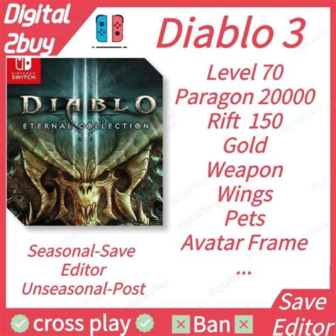 Diablo 3 Switch Save Editor Save Modding Diablo3 Save Modded Seasonal Unseasonal Hardcore 暗黑三 暗黑