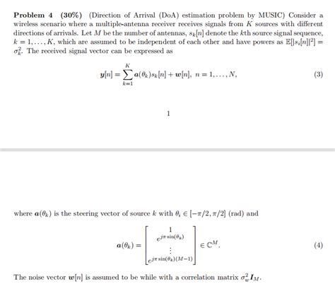 Problem 4 30 Direction Of Arrival Doa Estimation