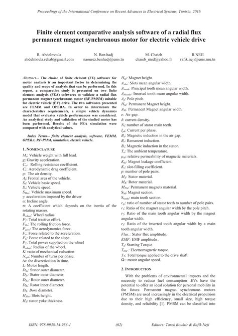Pdf Finite Element Comparative Analysis Software Of A Radial Flux Permanent Magnet Synchronous