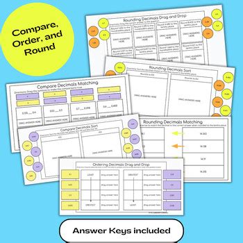 Decimal Place Value Digital Drag Drop Matching And Sorting Activities Bundle