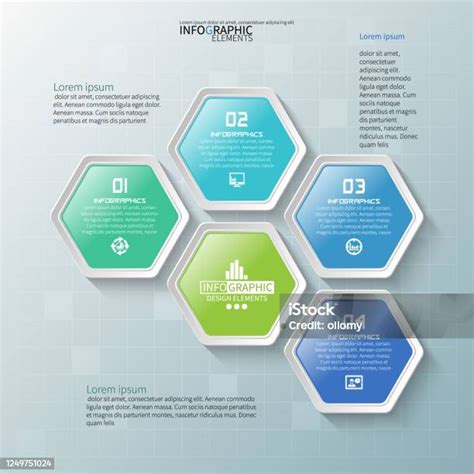 추상 3d 용지 인포그래픽 비즈니스 템플릿 벡터 일러스트레이션 육각형에 대한 스톡 벡터 아트 및 기타 이미지 육각형 인포