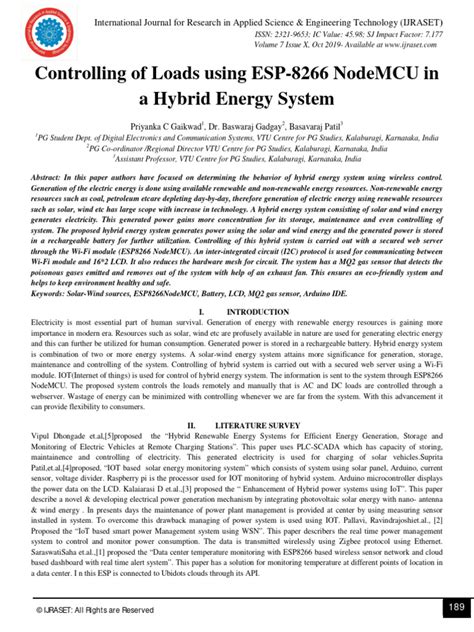 Controlling Of Loads Using Esp 8266 Node 1 Pdf Internet Of Things