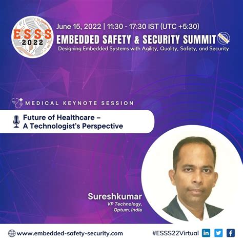 Embedded Safety And Security On Linkedin Esss22speakers Medical Keynote Healthcare