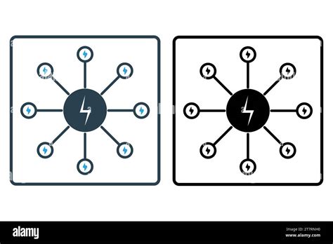 Smart Grid Icon Grid With Interconnected Energy Sources Icon Related To Industry Technology