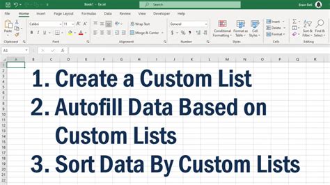 Sort And Fill Data With Custom Lists In Excel Brainbell