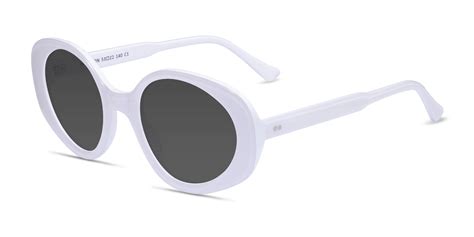 Intuition Oval White Frame Sunglasses For Women Eyebuydirect