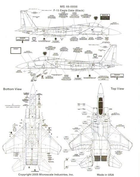 Mcdonnell F 15 Eagle Stencil Data In Black Microscale 48008