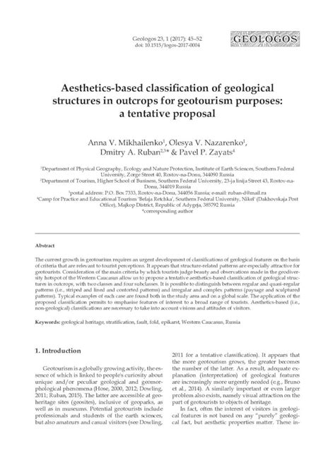 pdf aesthetics based classification of geological structures