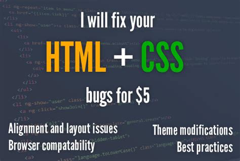 Fix Two Html Or Css Bugs On Your Site By Cyralion Fiverr