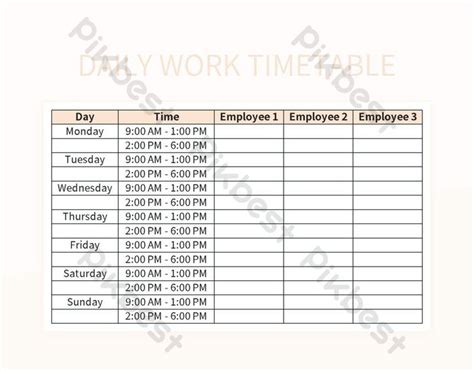 Creating An Effective Daily Schedule For Maximum Productivity Excel Template Free Download