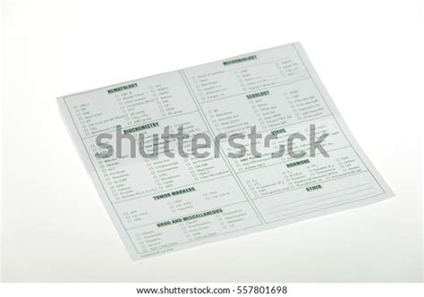Lab Requisition Blood Test Form Laboratory Stock Photo 557801698 Shutterstock