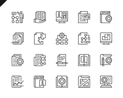 Simple Set Of Technical Documentation Related Vector Line Icons 264492