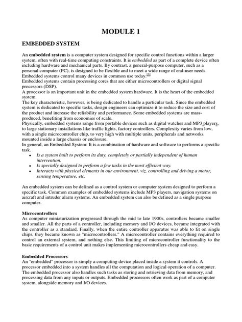 Module 1 8051 Microcontroller Pdf Embedded System Microcontroller