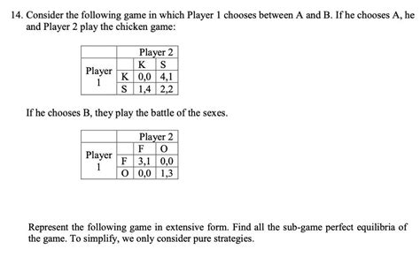 solved 14 consider the following game in which player 1