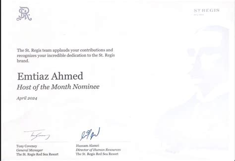 Emtiaz Ahmed On Linkedin I Am Really Proud To Work With St Regis Red