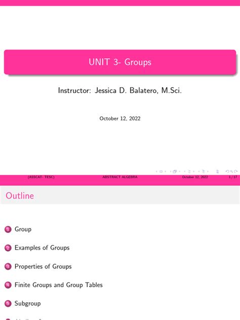 Groups And Subgroups Pdf Group Mathematics Mathematical Concepts