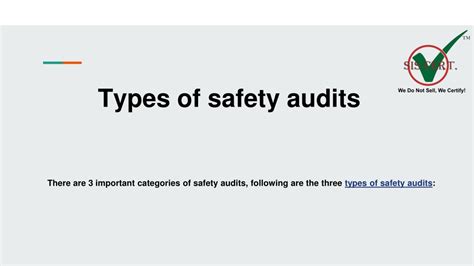 PPT Types Of Safety Audits PowerPoint Presentation Free Download ID