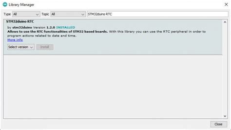 arduino library manager stm32 rtc renzo mischianti