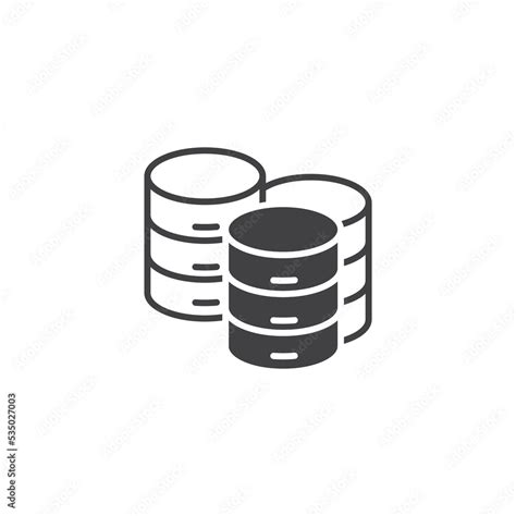 Database Thin Line Icons Vector Illustration Isolated On White Editable Stroke Stock Vector