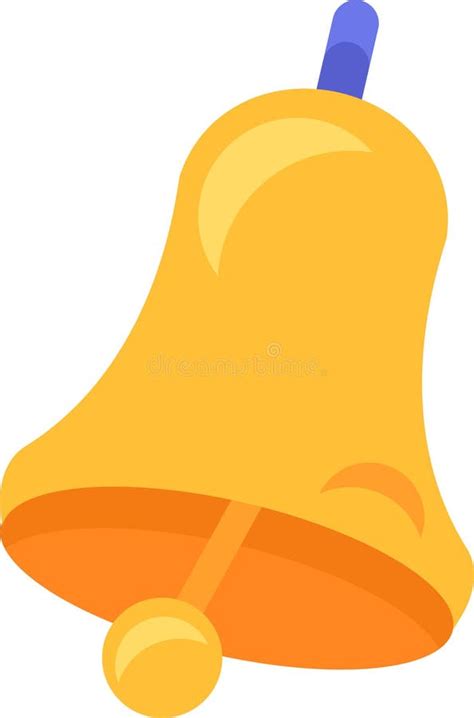 Bell Jingle School Golden Accessory Ring Vector Stock Vector Illustration Of Flat Handbell