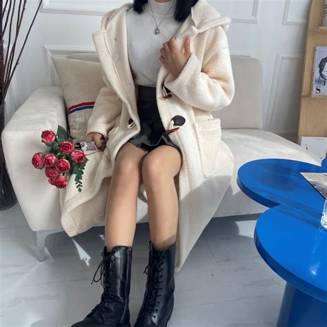 🔥폭탄세일🔥 양털 후드 롱 떡볶이 코트 에이블리 최저가 캐주얼 데일리 에이블리