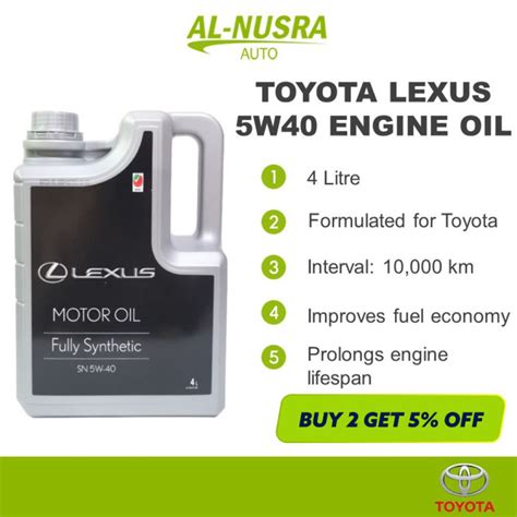 TOYOTA LEXUS 5W40 ENGINE OIL 4L MINYAK HITAM FULLY SYNTHETIC 5W-40 ...