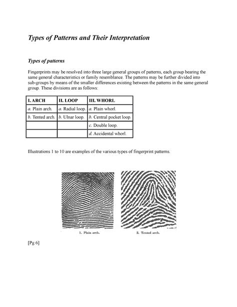 Types Of Patterns And Their Interpretation Docx FBI Types Of Patterns And Their Interpretation