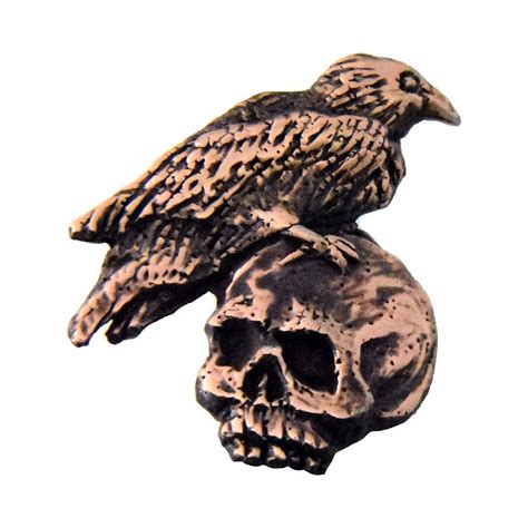 Raven And Skull Pin Pins Gc015 Lapel Brooch Hat Backpack Jacket