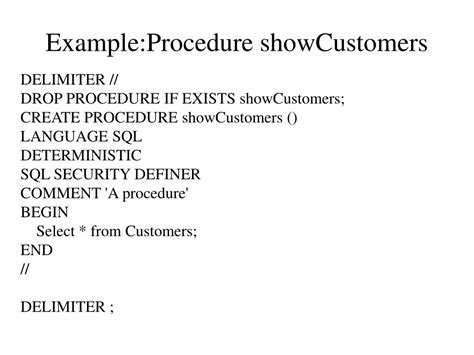Ppt Mysql Stored Procedure And User Defined Function Mysqltutorial Powerpoint Presentation