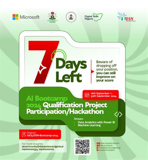 7 Days Left To Qualify For Dsn Ai Bootcamp Olawale Ahmed Alamu