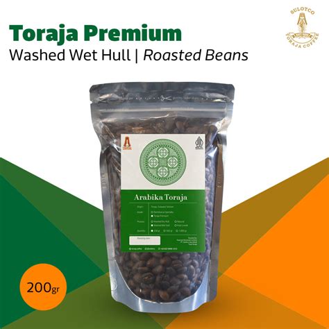 Roasted Beans Sulotco Toraja Premium Coffee Wet Hull Toraja Coffee