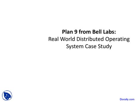 Real World Distributed Distributed Operating Systems Lecture Slides