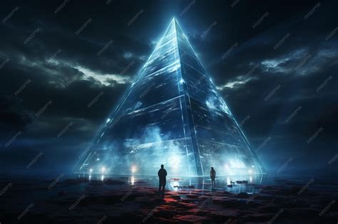 Premium Ai Image Mysterious Translucent Holographic Pyramid Beautiful Illustration Picture