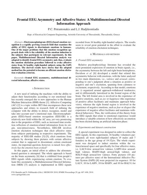 Pdf Frontal Eeg Asymmetry And Affective States A Multidimensional Directed Information Approach