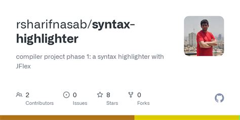 github rsharifnasab syntax highlighter my sbu compiler phase 1 project a syntax highlighter
