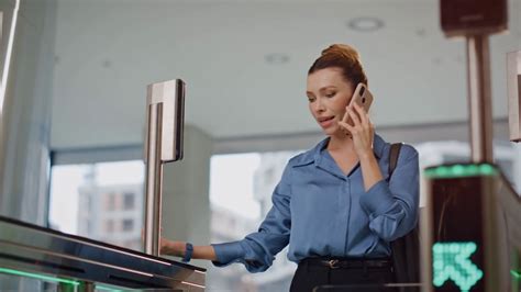 Beautiful Employee Unlocking Electronic Door Stock Footage SBV Storyblocks