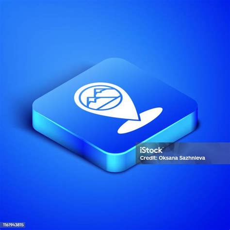 파란색 배경에 격리 된 산 아이콘이있는 등각 투영지도 포인터 산 여행 아이콘입니다 파란색 사각형 버튼입니다 벡터 일러스트레이션 0명에 대한 스톡 벡터 아트 및 기타 이미지