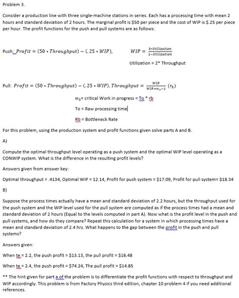 Problem 3 Consider A Production Line With Three