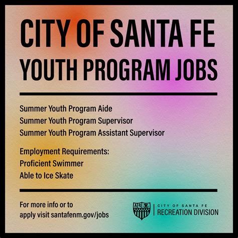 Youth Program Job Opportunities City Of Santa Fe