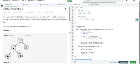 100daysofcode Binarytree Leftview Treetraversal Dfs 100daysofcode Muskan