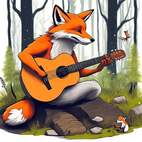 Premium Ai Image International Music Day An Fox Plays A Guitar And