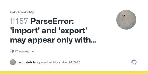 Parseerror Import And Export May Appear Only With Sourcetype Module · Issue 157 · Babel
