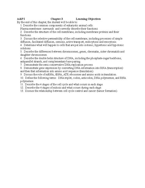 Aandp I Chapter 3 Learning Objectives Aandp I Chapter 3 Learning
