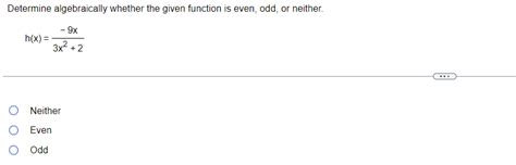 Solved Determine Algebraically Whether The Given Function Is