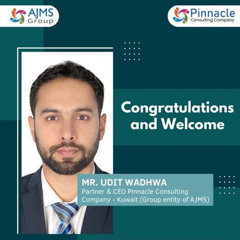 We Are Delighted To Announce That Udit Wadhwa Has Joined Ajms Global